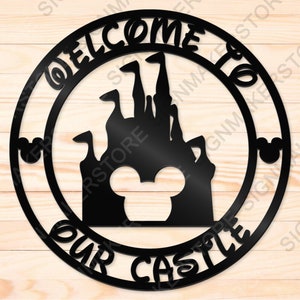 Personalized Disney Castle Metal Sign, Welcome to Our Castle Sign ...