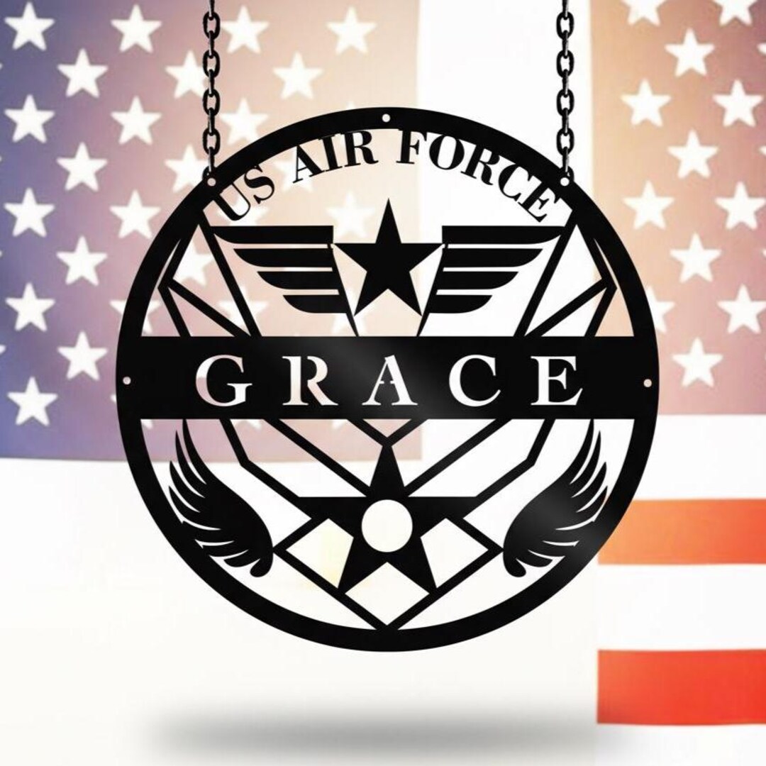 Personalized USAF Air Force Metal Wall Sign, Custom Military Decor ...