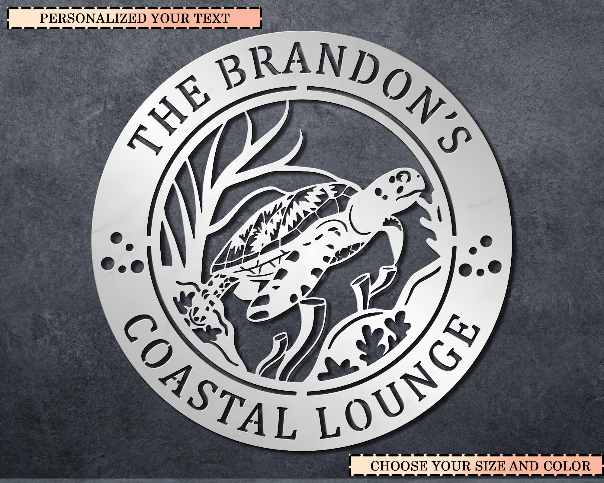 Custom Sea Turtle Metal Sign Nautical Sea Turtle Wall Art - Etsy