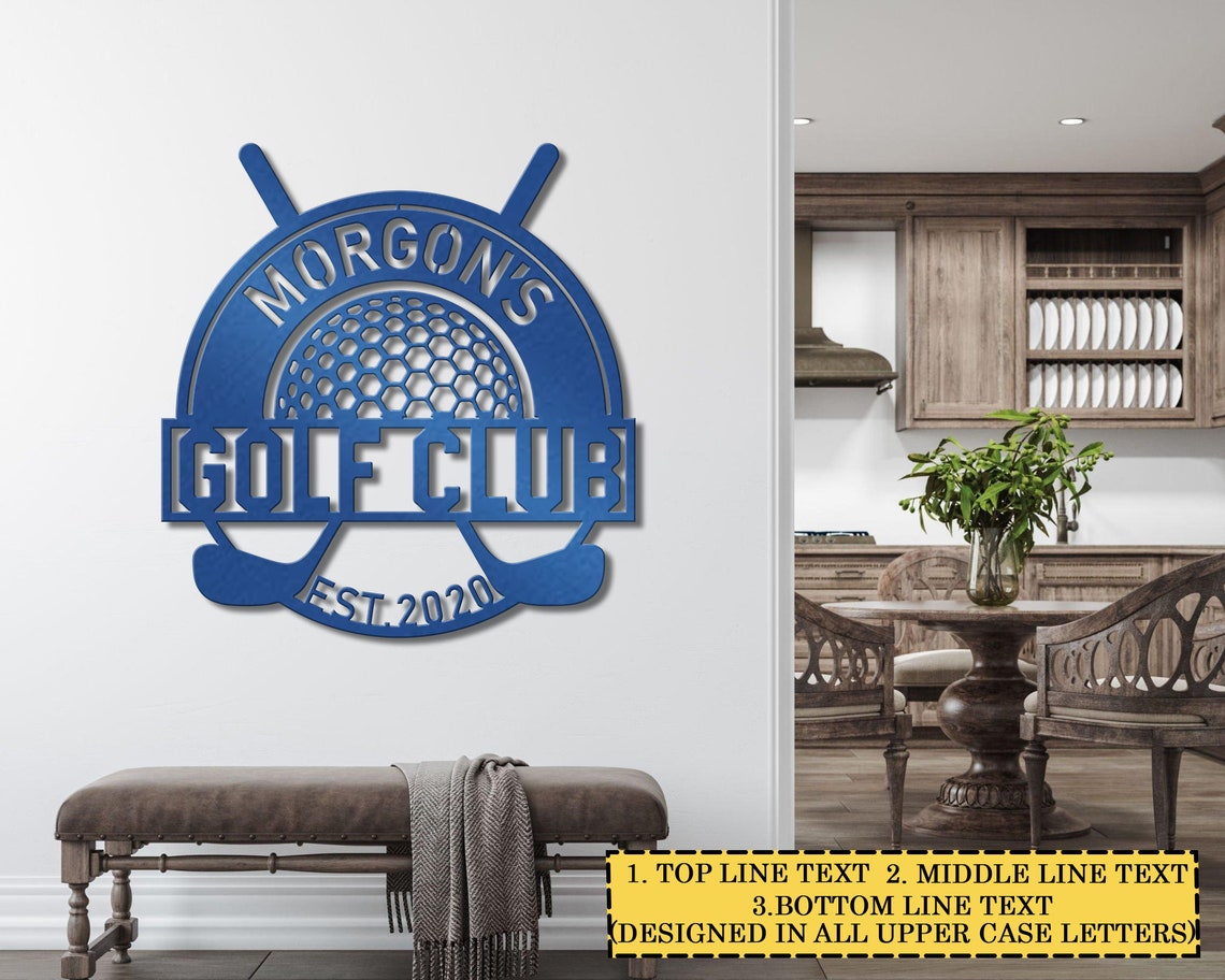 Personalized Welcome Golf Club Sign, 19th Hole Sign, Custom Golf Decor ...