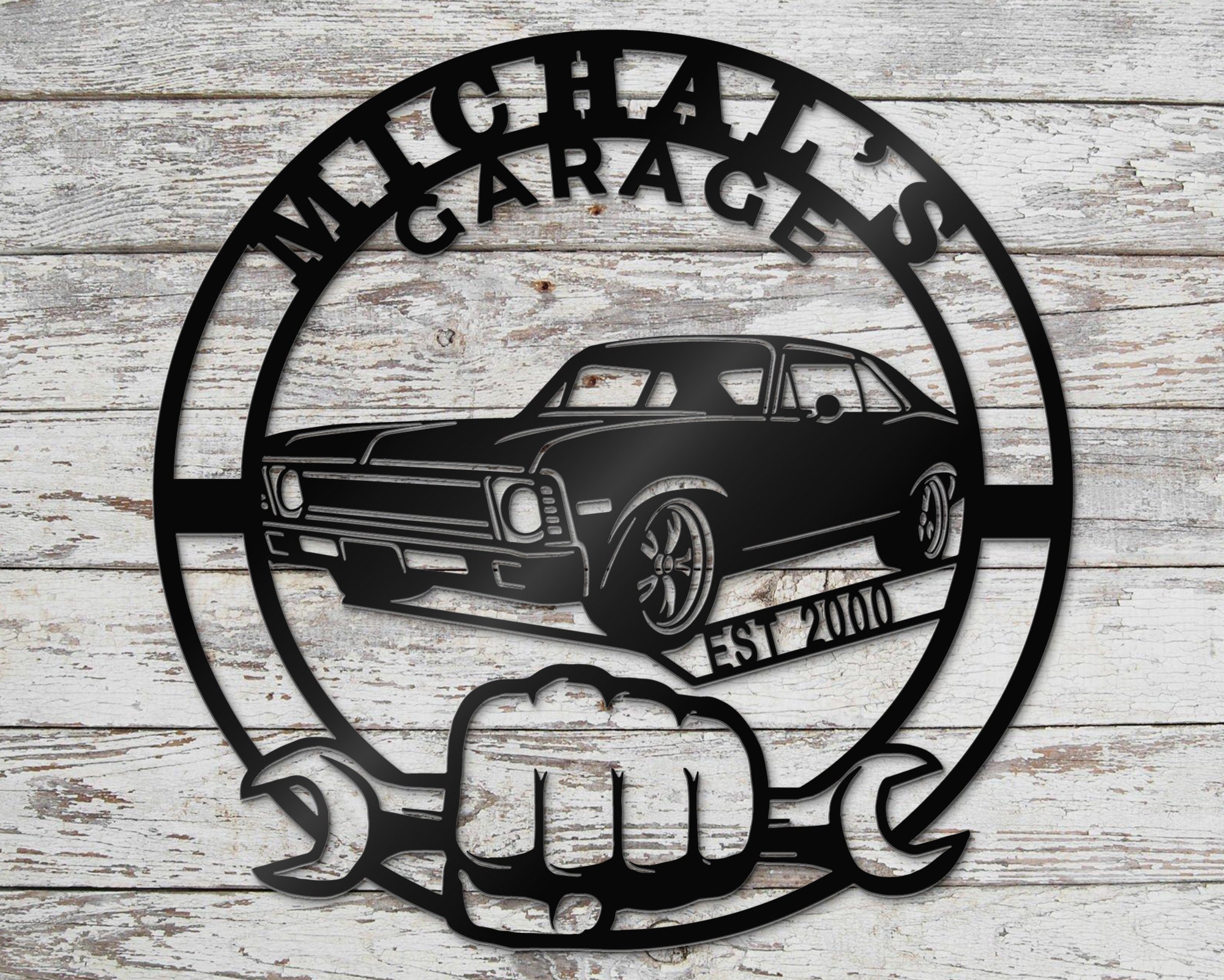 Papas Work Shop Metal Sign, Personalized Fathers Day Sign for Dad ...