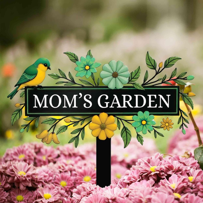 Personalized Garden Metal Sign With Stakes, Garden Name Sign, Custom ...