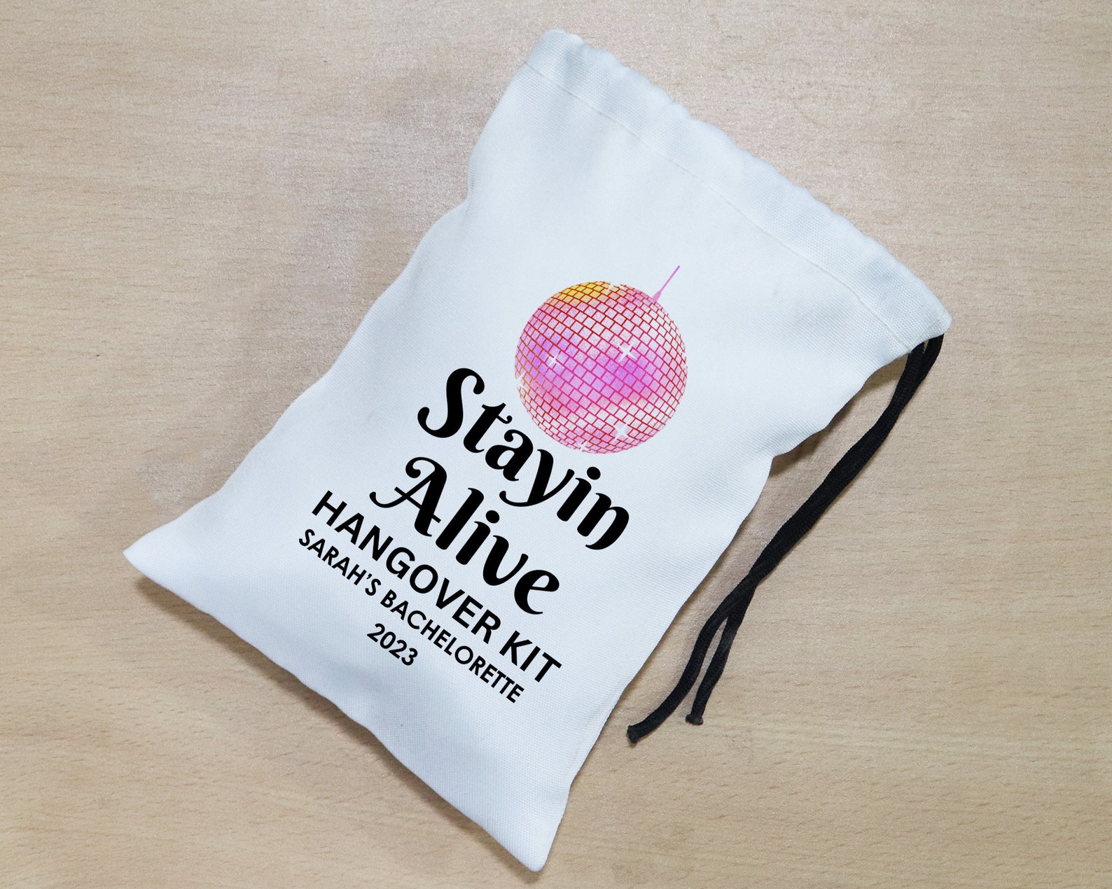 Retro Stayin Alive Hangover Kit, Custom Disco Bachelorette Party, Retro ...