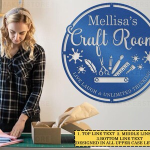 Custom Craft Room Metal Sign, Creative Room Sign, Personalized Craft ...