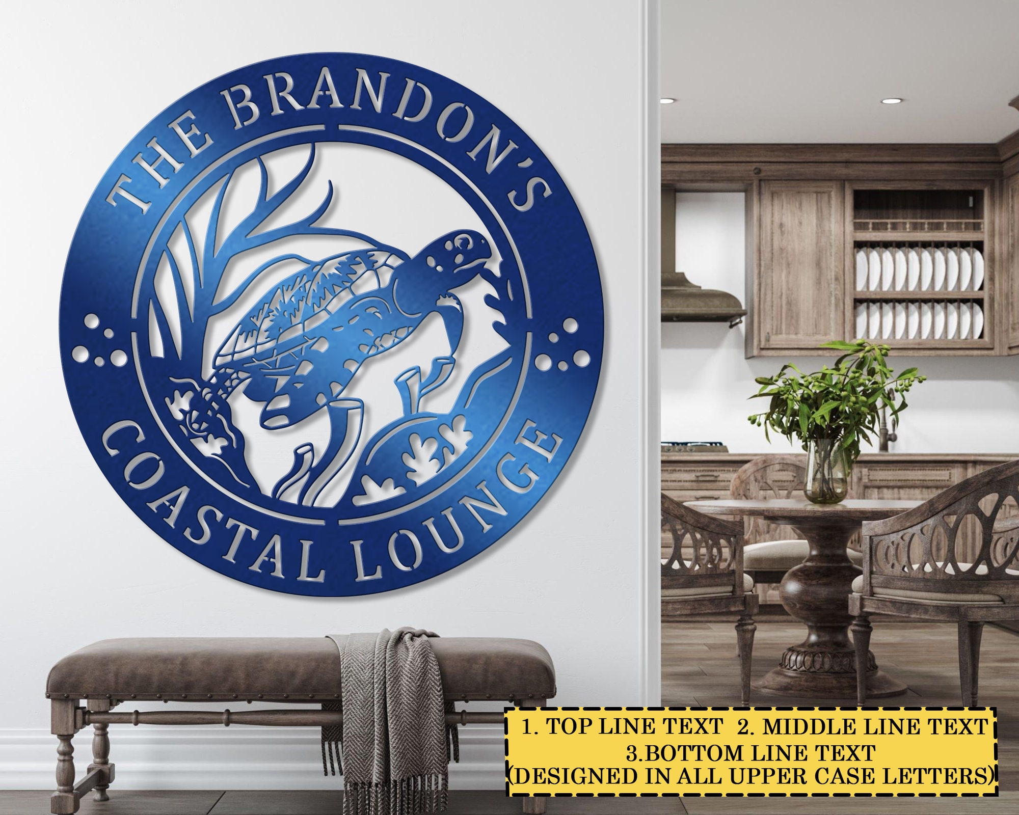 Custom Sea Turtle Metal Sign Nautical Sea Turtle Wall Art - Etsy