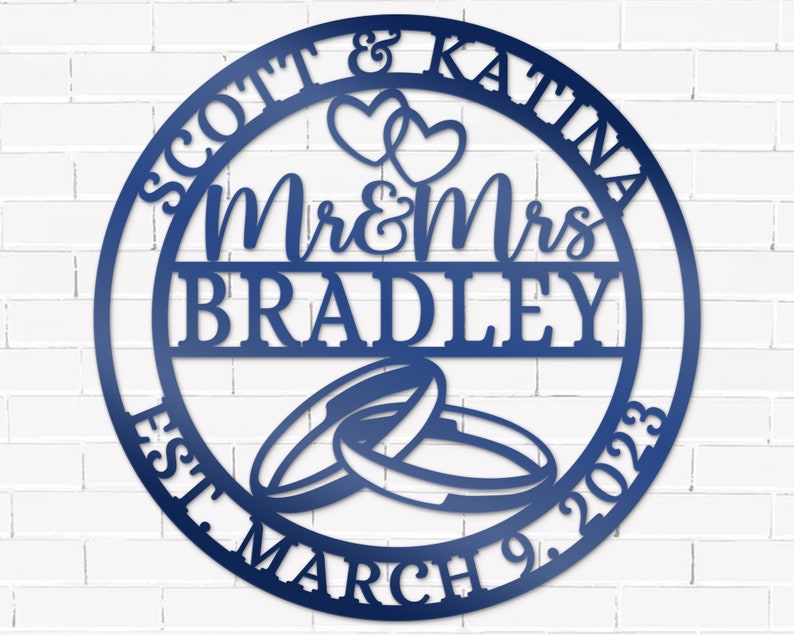 Personalized Mr and Mrs Sign, Metal Wedding Name Sign, Mr & Mrs Metal ...