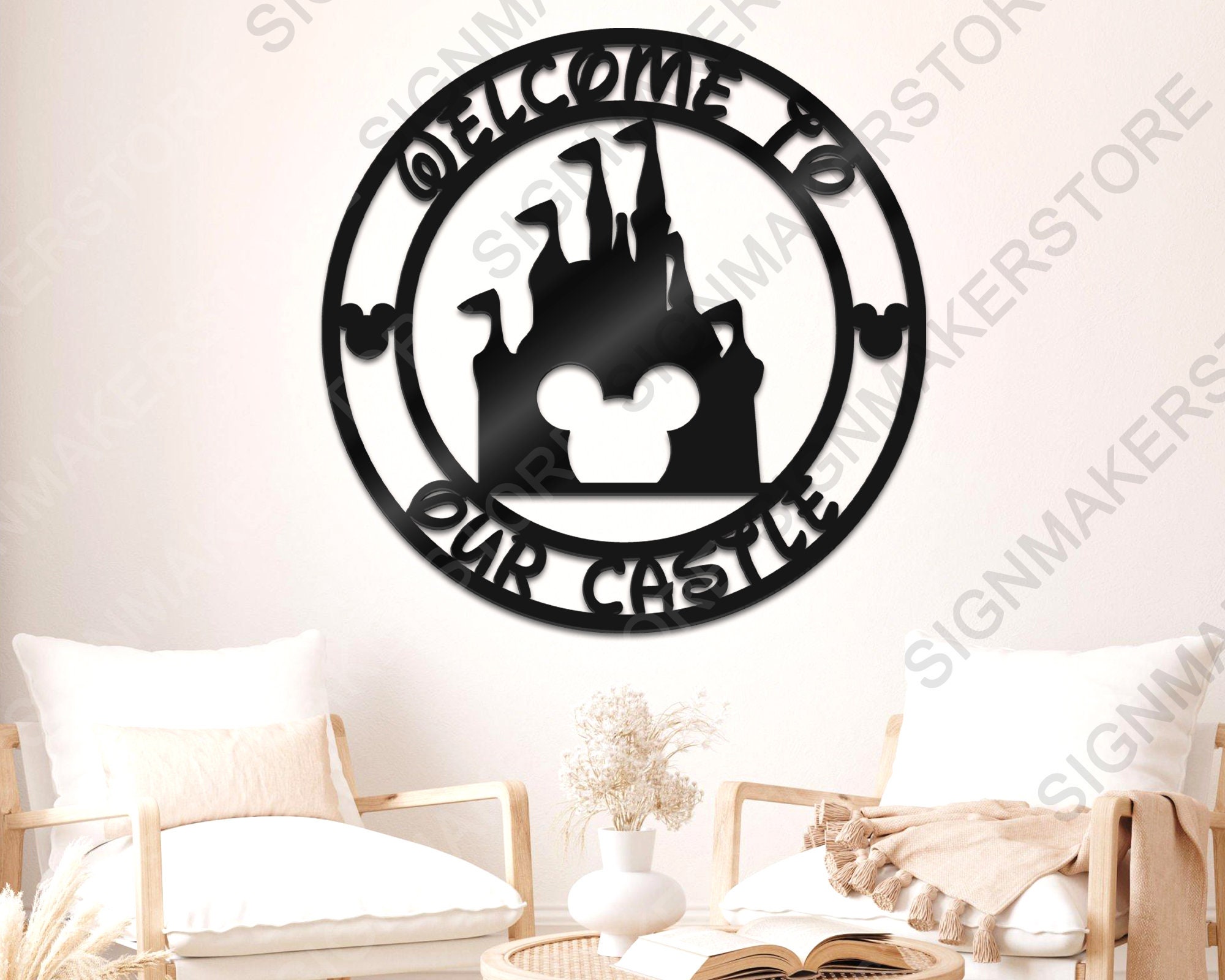 Personalized Disney Castle Metal Sign, Welcome to Our Castle Sign ...