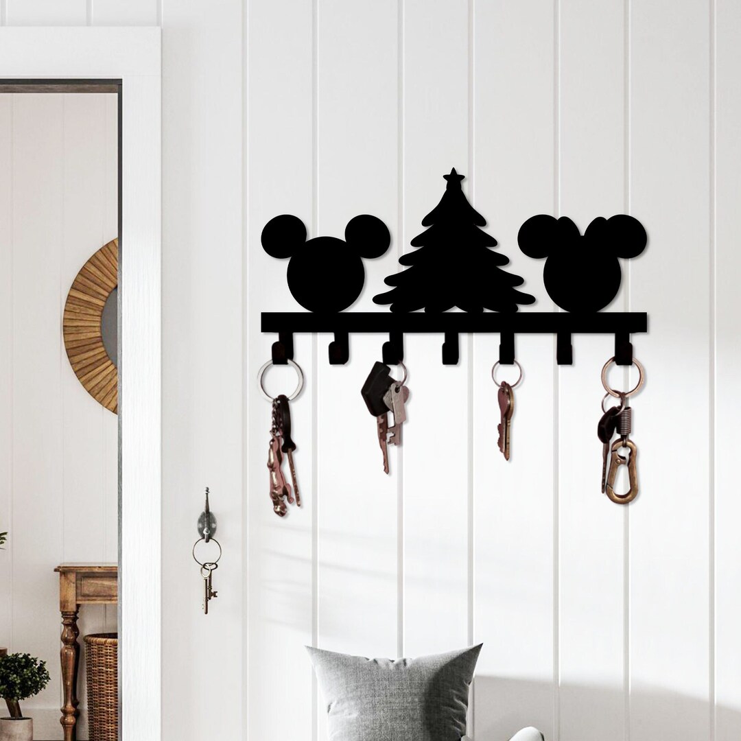 Christmas Mickey and Minnie Keyholder Hook -mickey Entryway Key Holders ...