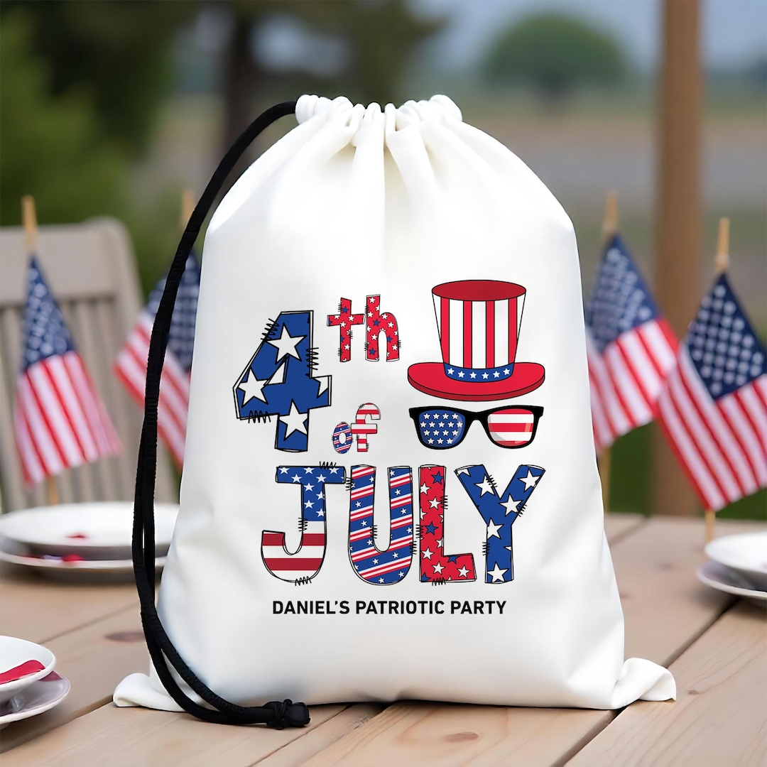 Custom 4th of July Memorial Day Bags, Independence Day Party Favor, Red ...
