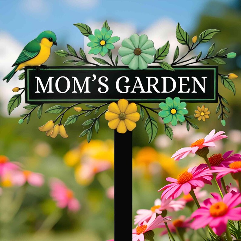 Personalized Garden Metal Sign With Stakes, Garden Name Sign, Custom ...