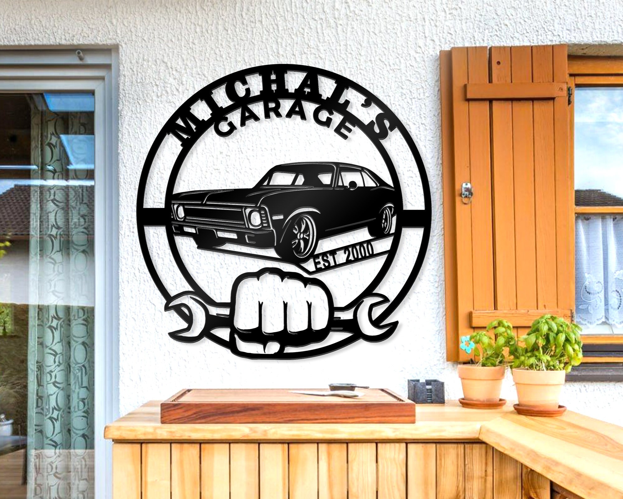 Papas Work Shop Metal Sign, Personalized Fathers Day Sign for Dad ...