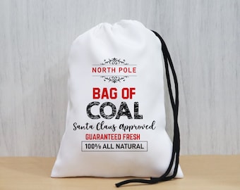 North Pole Express Christmas Coal Bag Santa Sack Lump of - Etsy