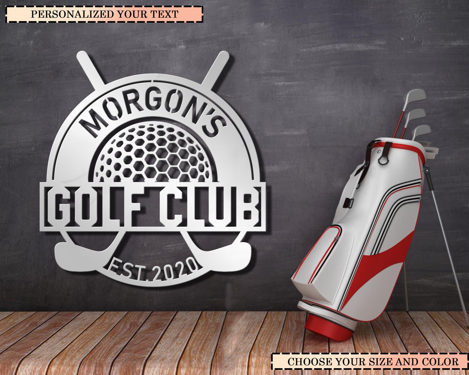 Personalized Welcome Golf Club Sign, 19th Hole Sign, Custom Golf Decor ...