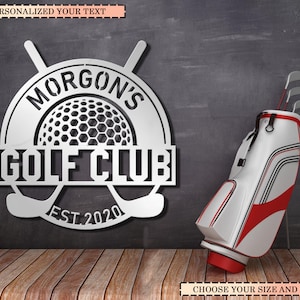 Personalized Welcome Golf Club Sign, 19th Hole Sign, Custom Golf Decor ...