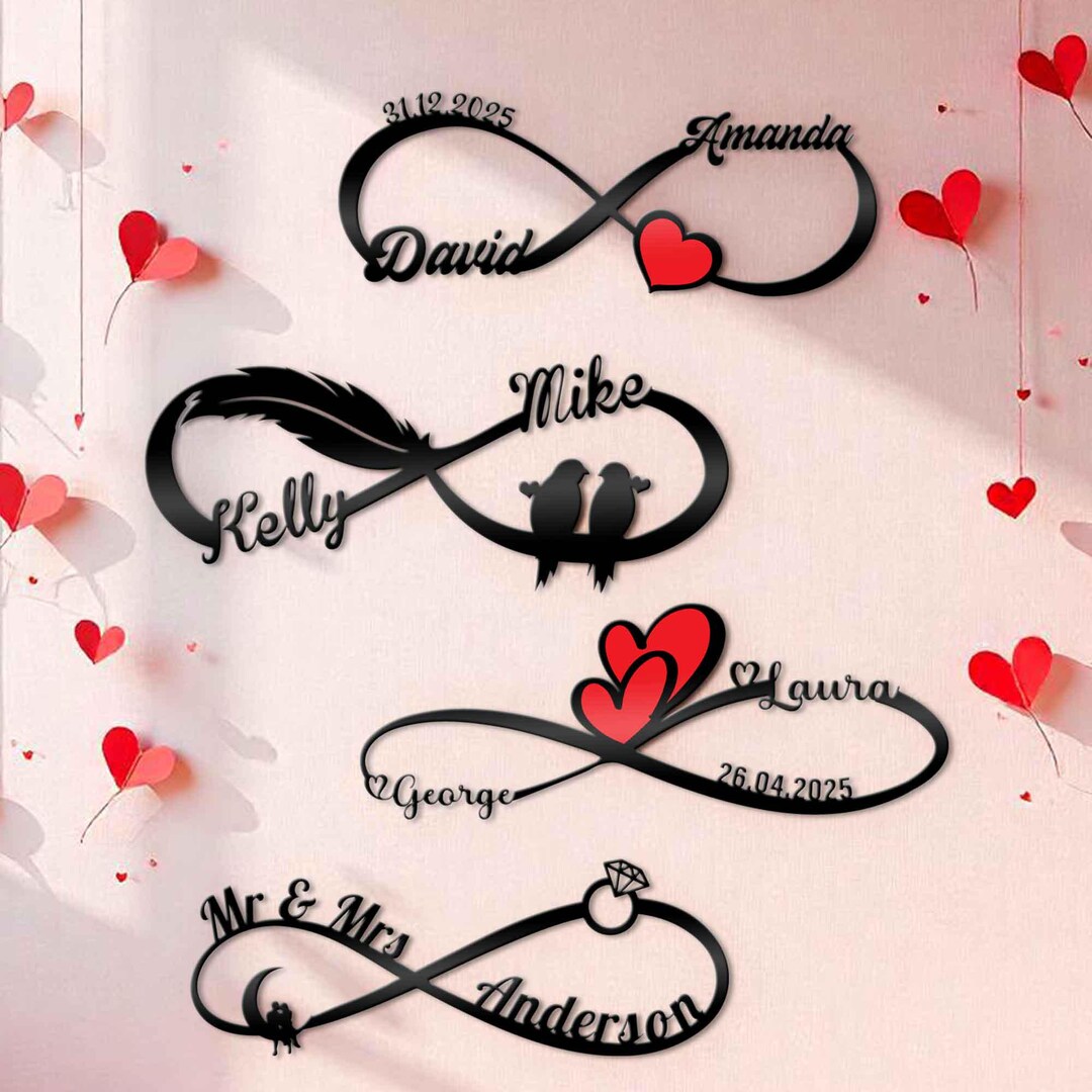 Personalized Infinity Sign With Names, Metal Loop Infinity Sign ...