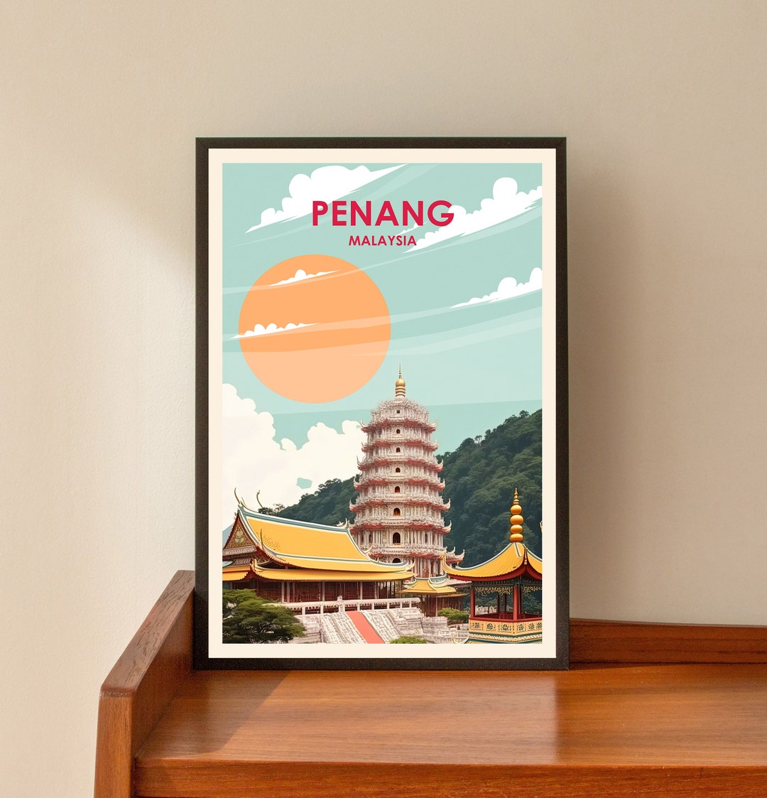 Penang Travel Poster Penang Art Malaysia Poster Cityscape - Etsy