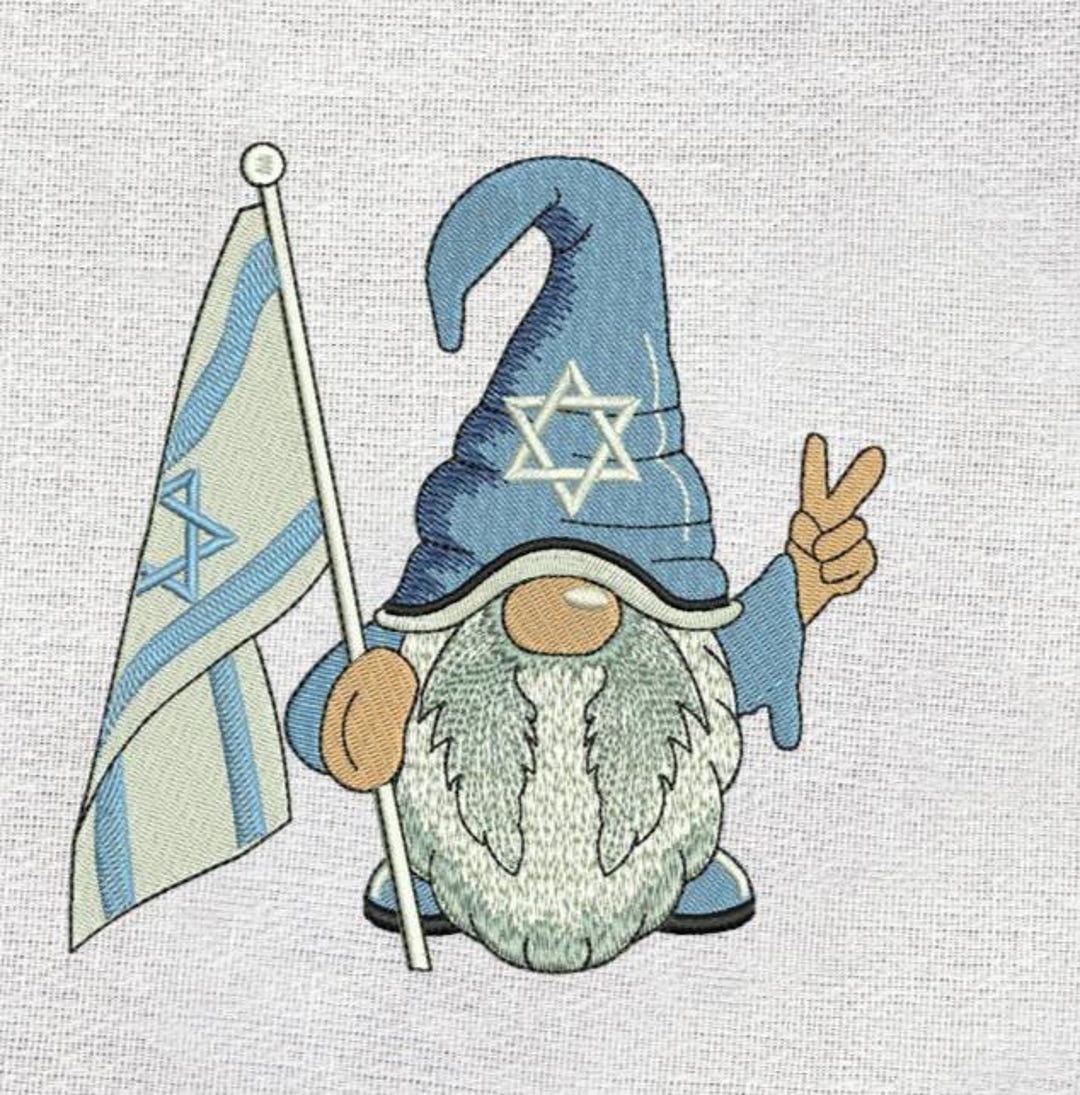 Israel Gnome Embroidery Design: Jewish Star, Patriotic (instant ...