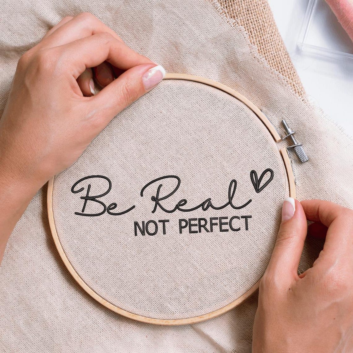 Be Real Not Perfect Embroidery Design. Inspirational Quotes Embroidery ...