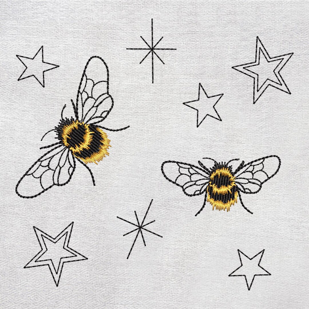 Mini Bumble Bee Embroidery Design. Retro Embroidery Design, Instant ...