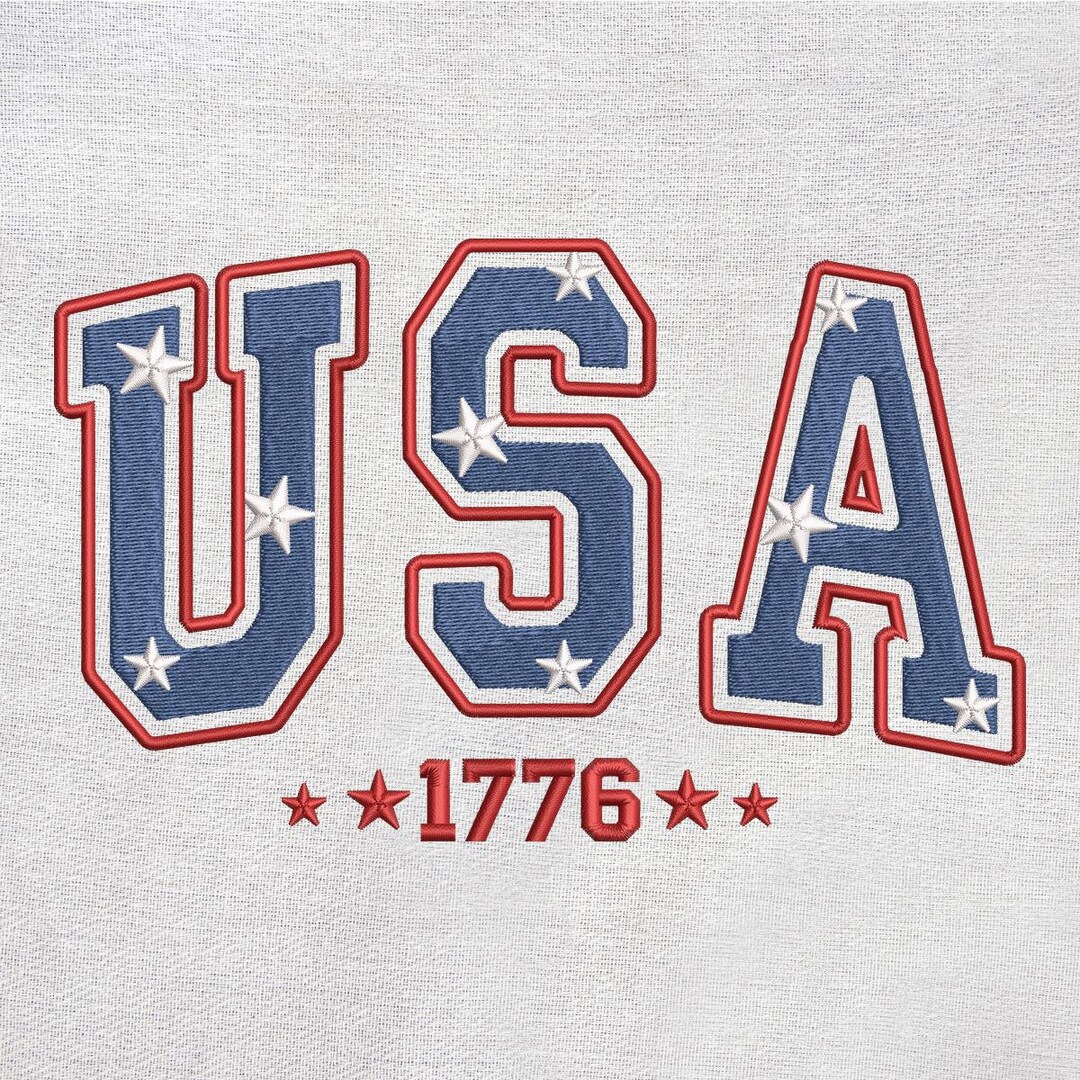 USA 1776 Embroidery Designs, USA Patriotic Embroidery Designs, Instant ...
