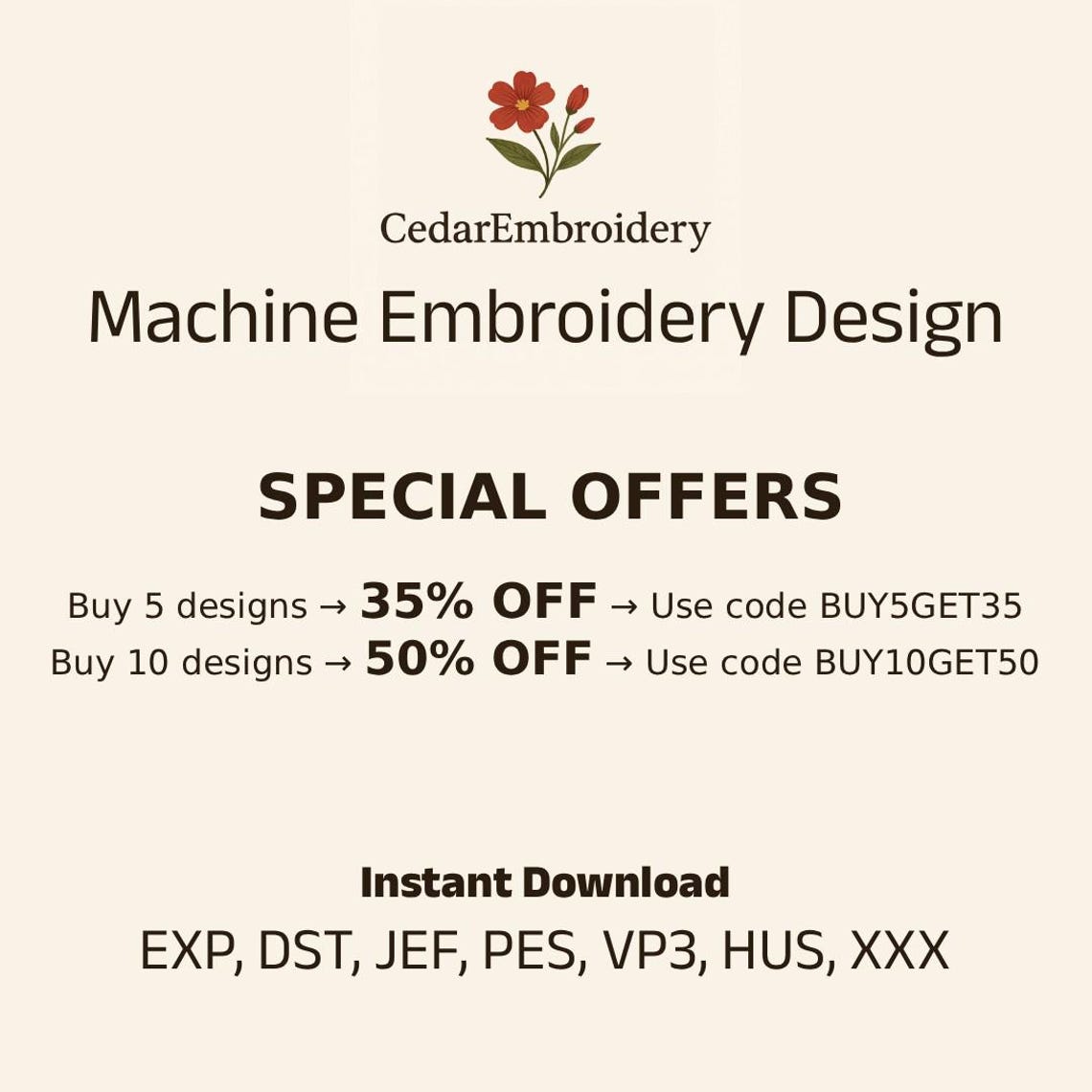 Wildflowers Machine Embroidery Design, 4 Sizes, Instant Download - Etsy