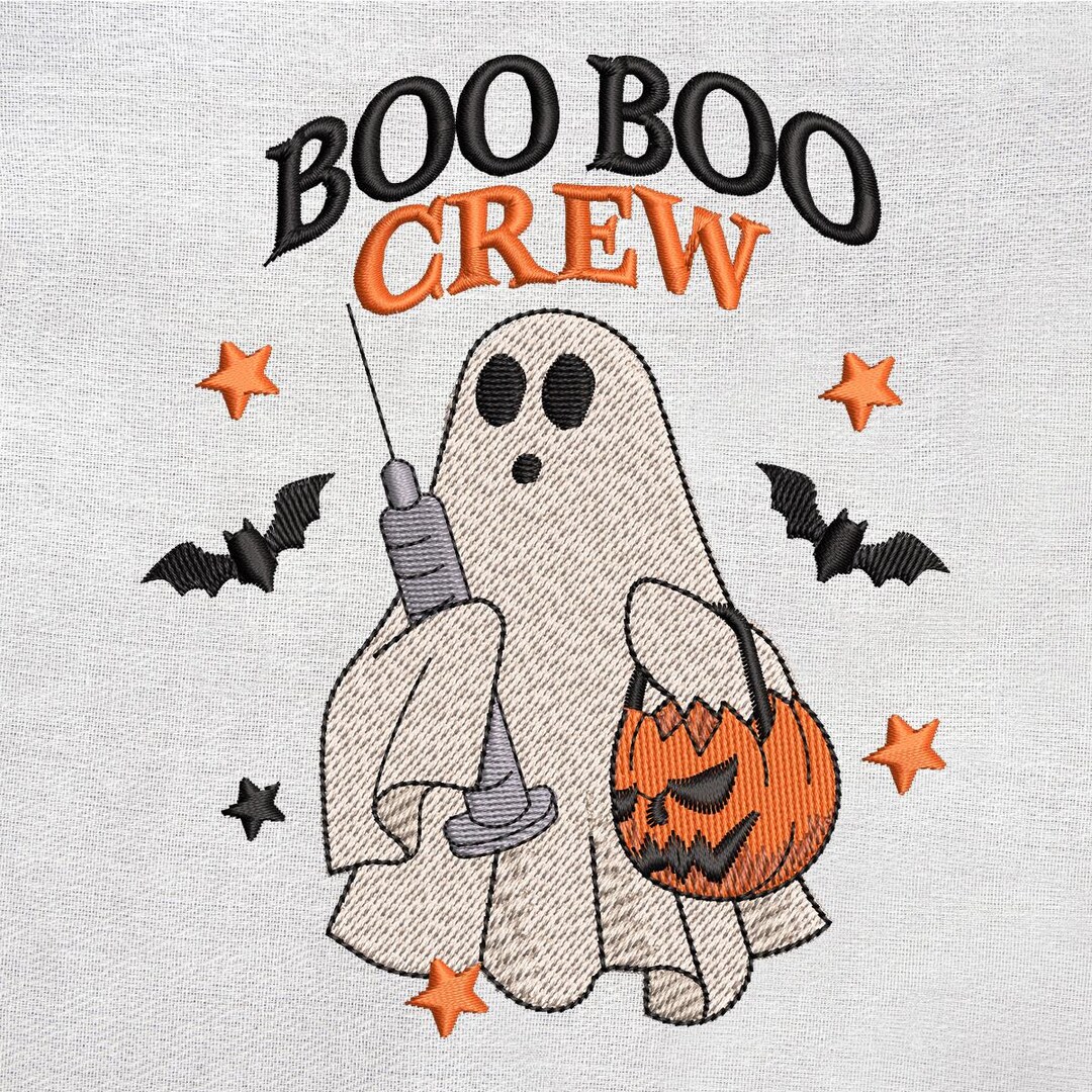 Boo Boo Crew Embroidery Design. Halloween Ghost Embroidery Design, Boo ...