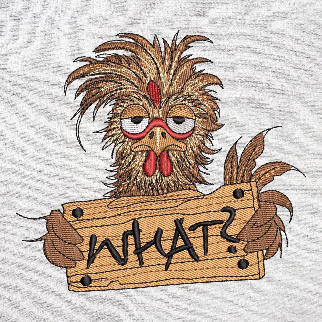 Grumpy Chicken Embroider Design, Machine Embroidery File, Instant ...