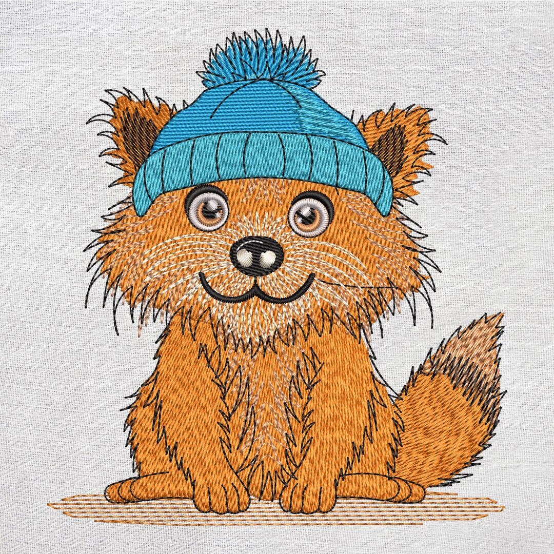 Fall Cute Fox Embroidery Design. Cute Animal Embroidery Design, Instant ...