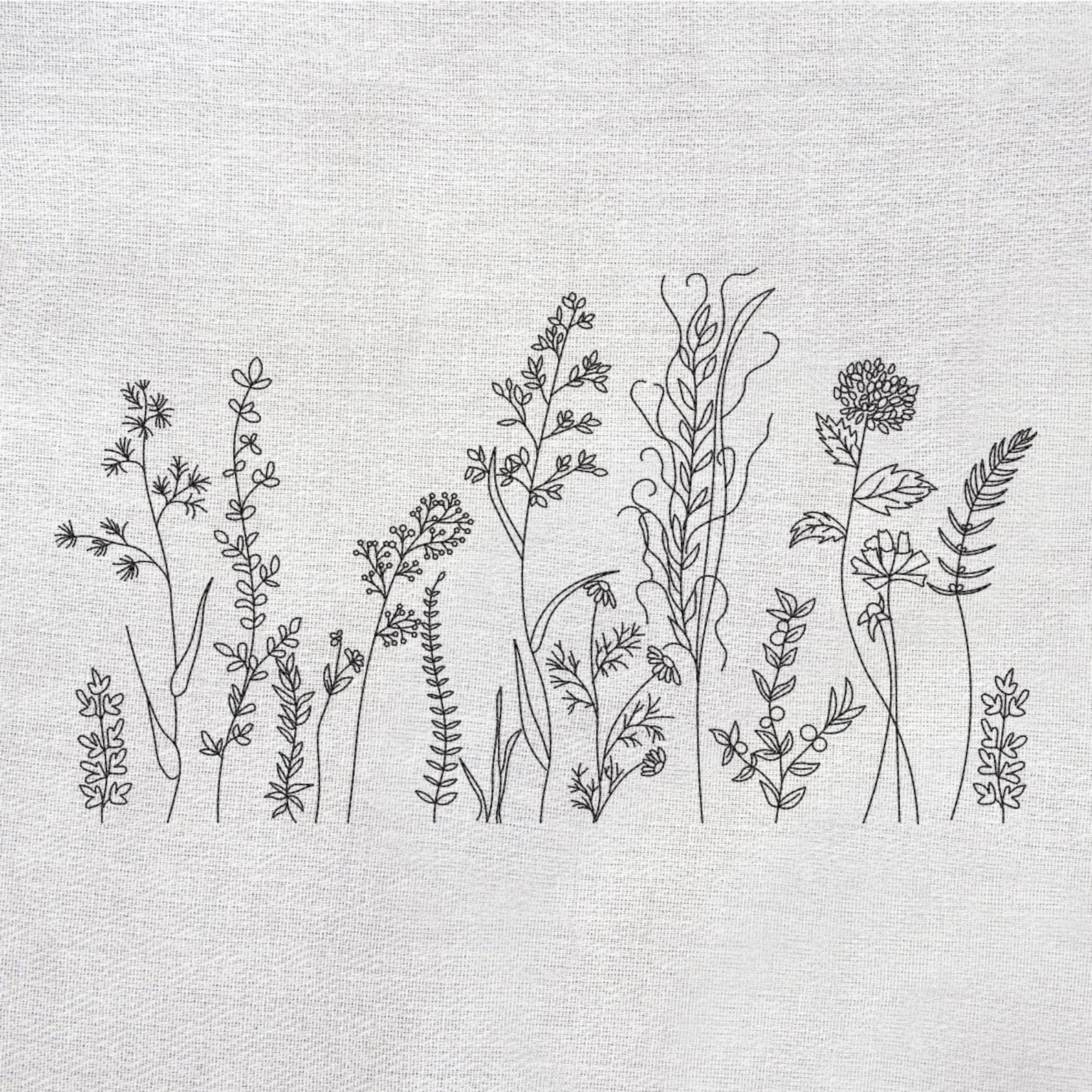 Wildflowers Machine Embroidery Design, 4 Sizes, Instant Download - Etsy