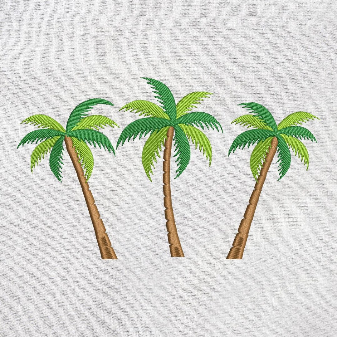 Palm Trees Embroidery Design, Mini Summer Tropical Design (digital ...