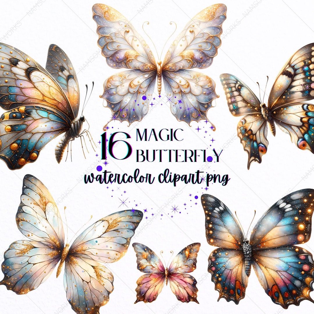 Magic Butterfly PNG Clipart, Butterfly Watercolor PNG, Butterfly ...
