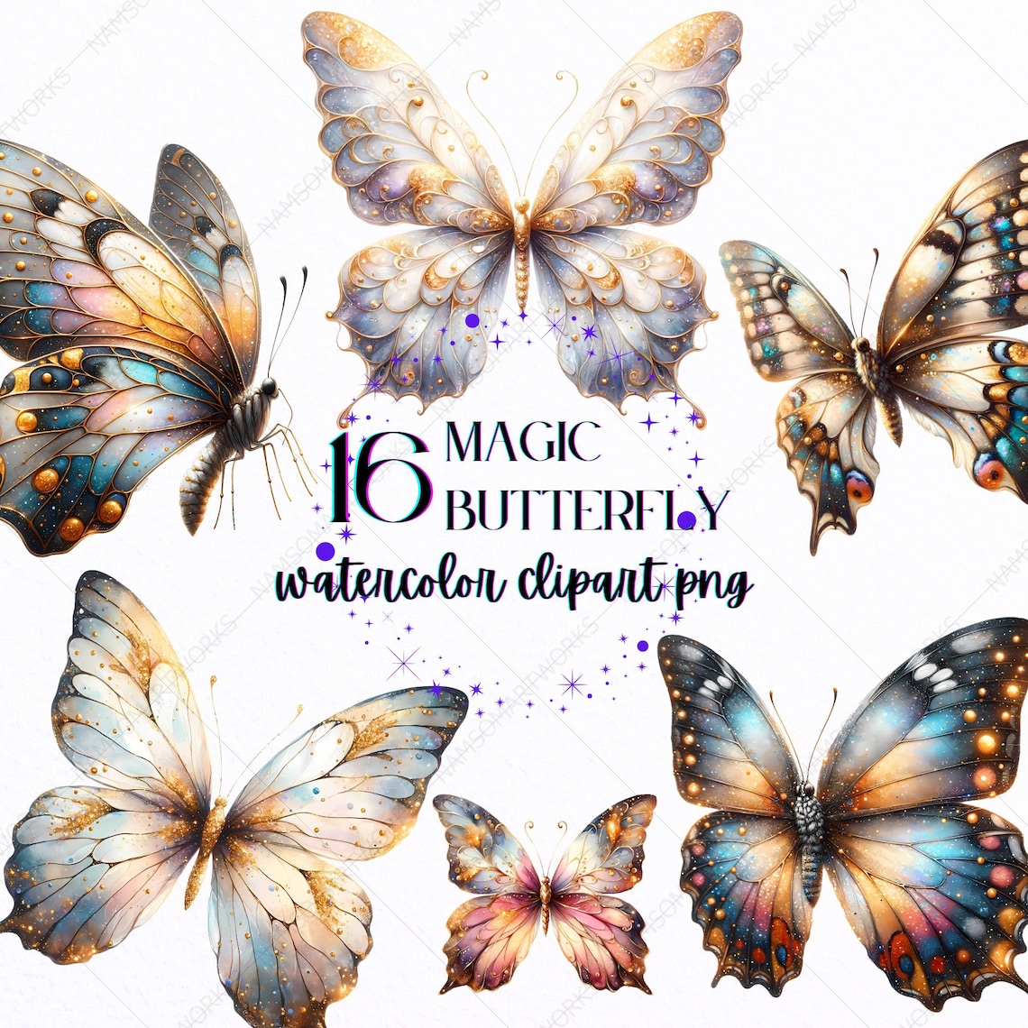 Magic Butterfly PNG Clipart, Butterfly Watercolor PNG, Butterfly ...