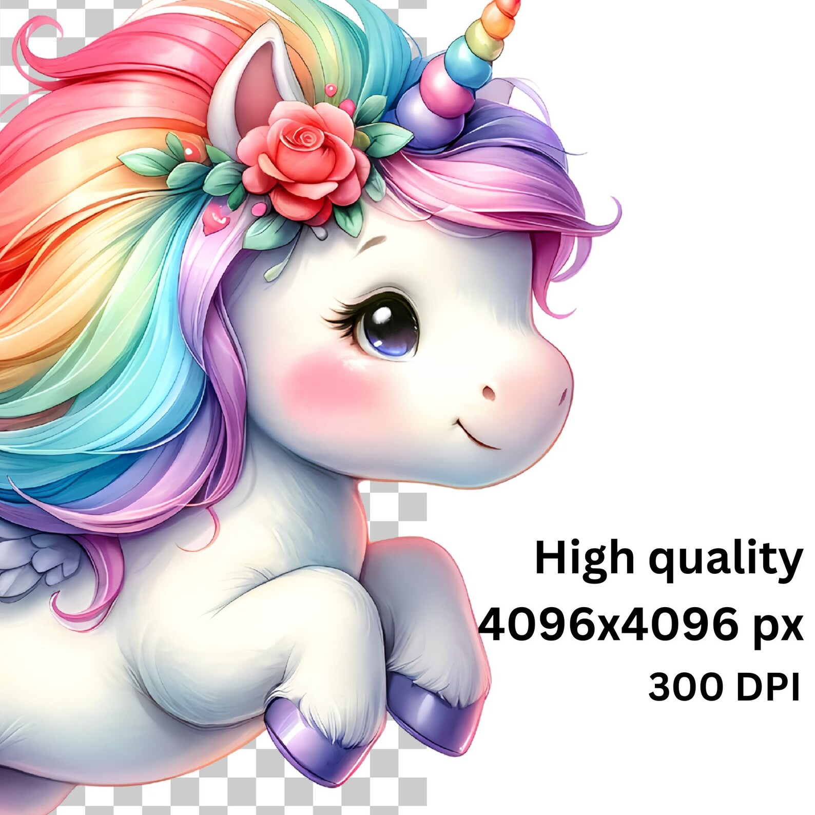 Unicorn PNG Bundle, Kawaii Unicorn, Cute Unicorn Clipart, Commercial ...