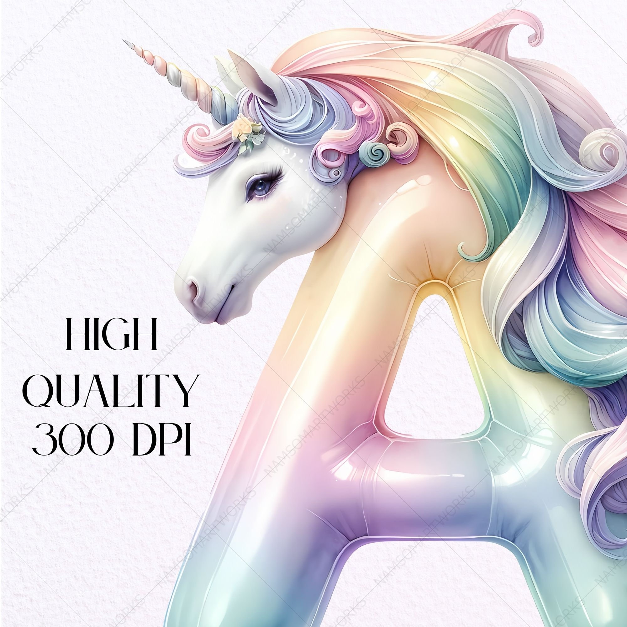 Unicorn Alphabet Letters Clipart, Alphabet Numbers Unicorn, Cute ...