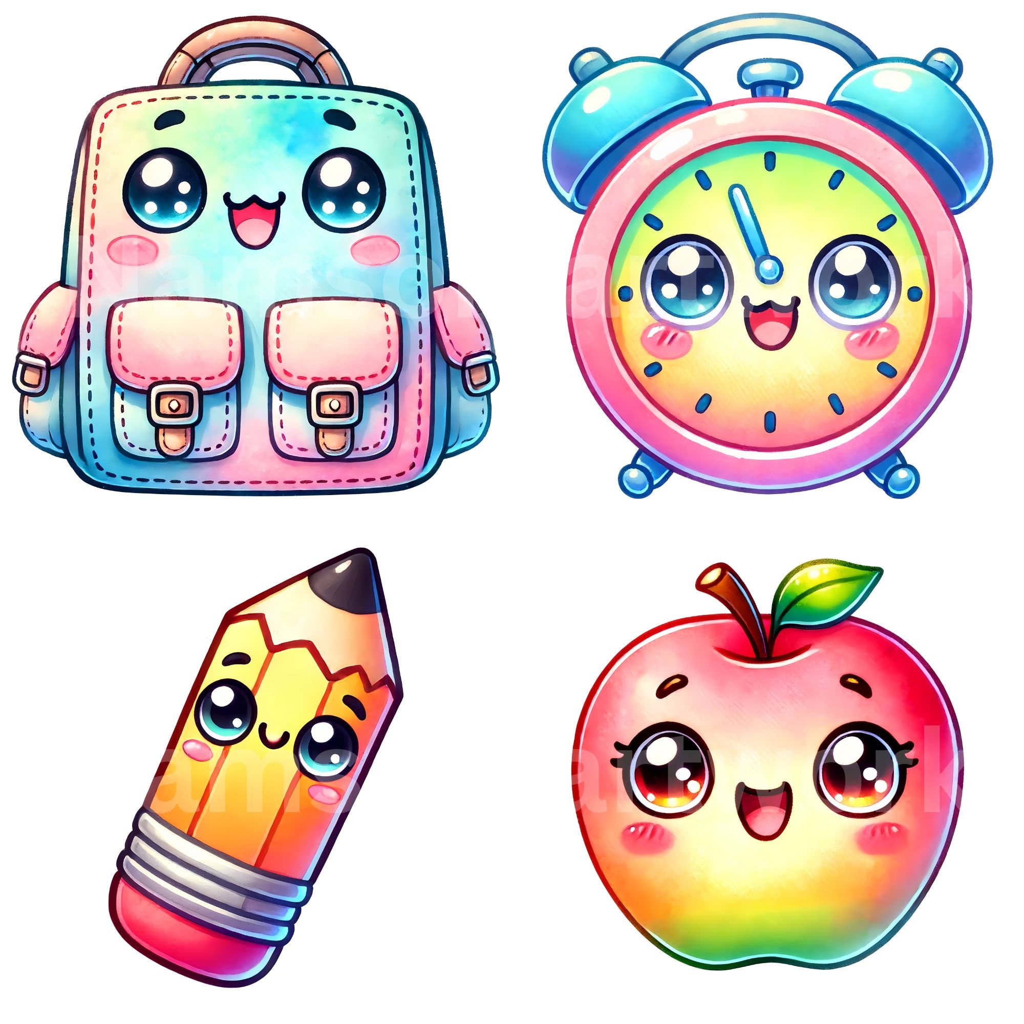 Cute School PNG Clipart, Watercolor School PNG, Back to School ...