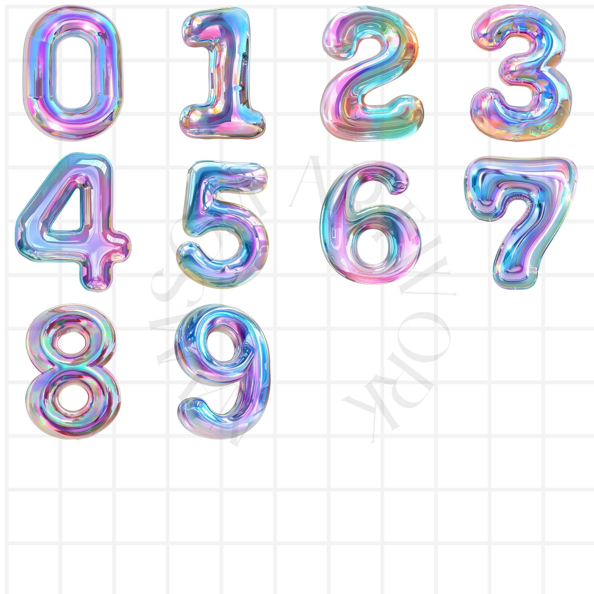 Rainbow Foil Balloon Alphabet Numbers PNG Clipart, Clip Art Numbers PNG ...