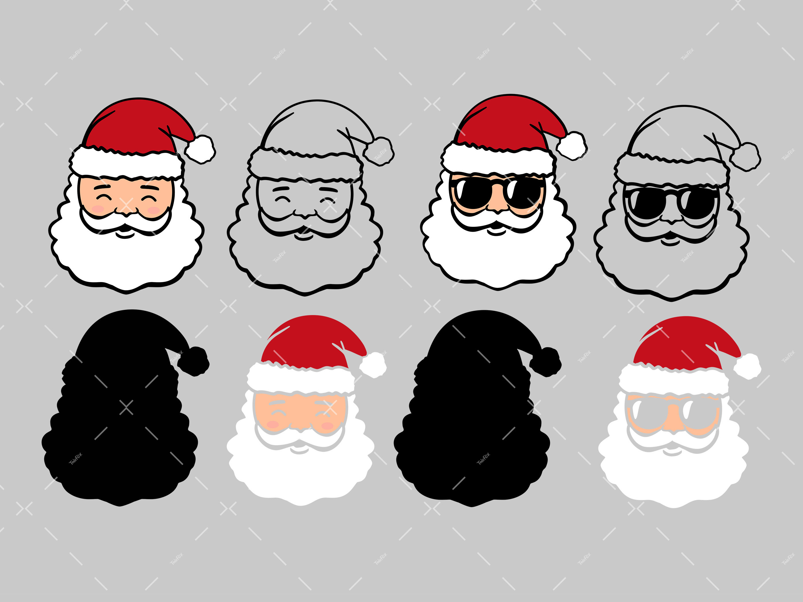 Santa Face SVG, PNG, Cricut, Christmas Svg, Santa Claus SVG, Santa Cut ...