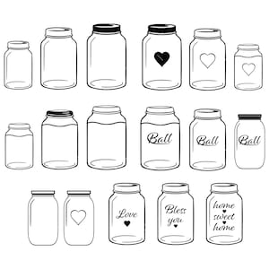 Mason Jar SVG Bundle, PNG, Cricut, Glass Jar SVG, Ball Jar Svg, Kitchen ...