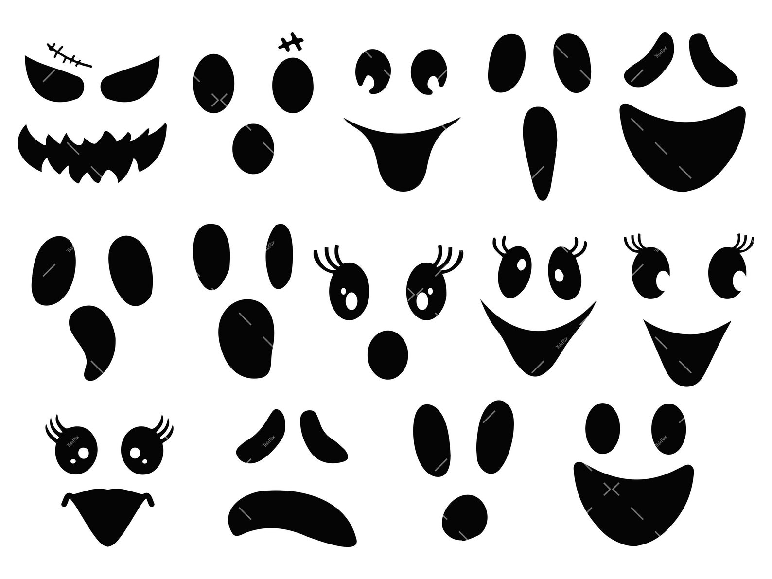 Paquete SVG de cara de fantasma, PNG, SVG de Halloween, Cricut, diseño ...