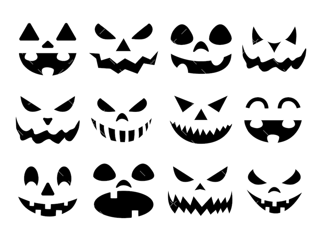 Pumpkin Face SVG, PNG, Cricut, Halloween Pumpkin Bundle, Pumpkin ...