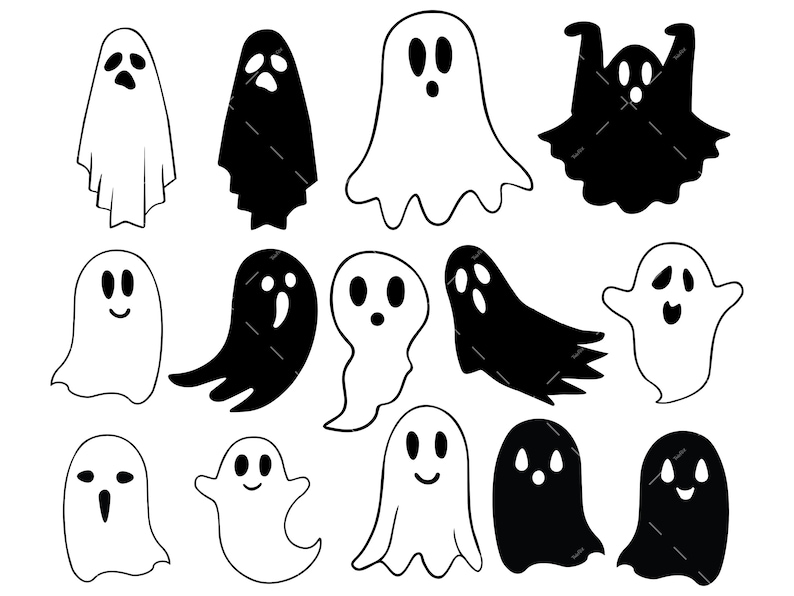 Ghost SVG Bundle, PNG, Halloween Svg, Cricut, Ghost Design, Cute Ghost ...