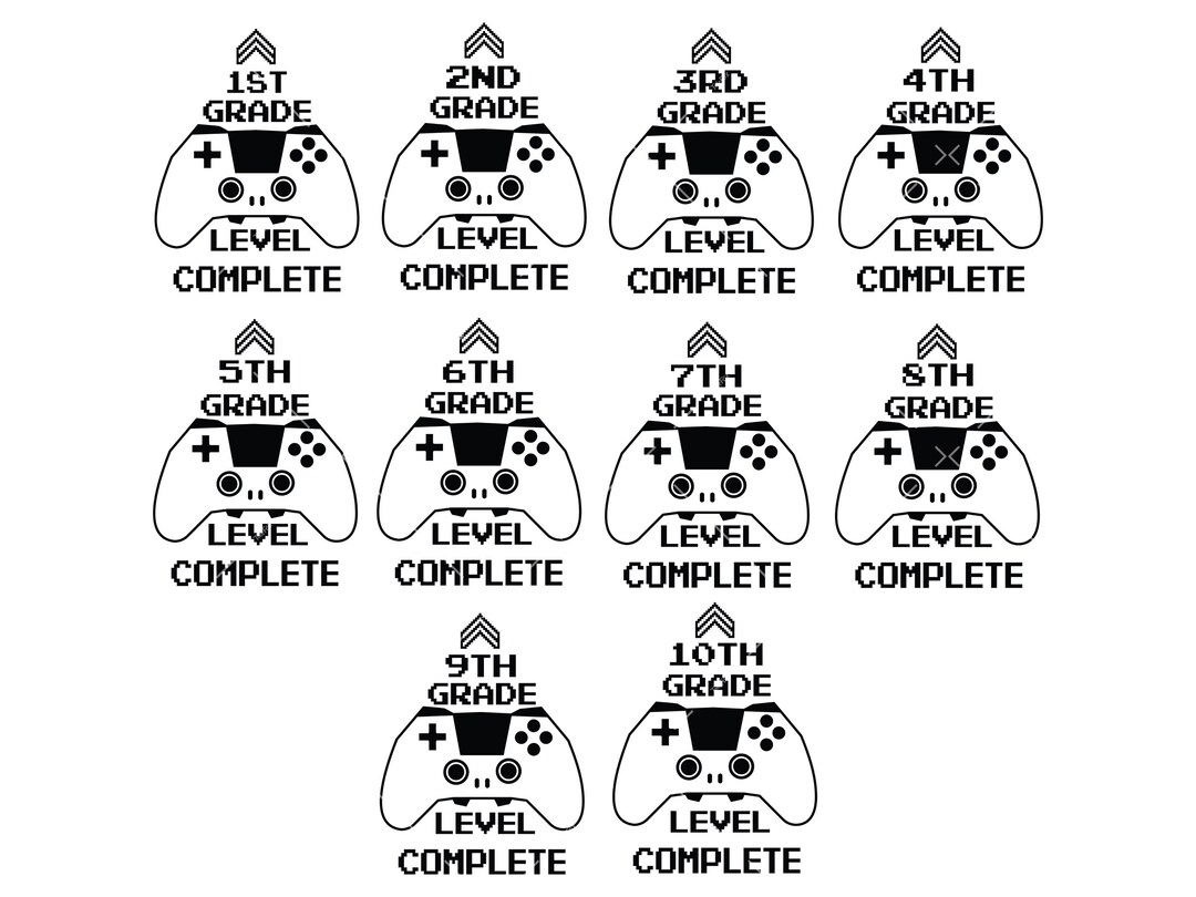 Grade Level Complete Svg, PNG, Cricut, Gamer Svg, Birthday Bundle Svg ...