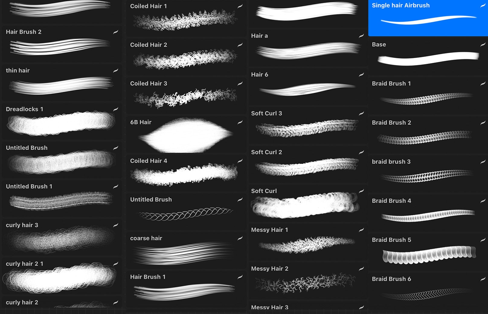 Procreate Curly Hair Brushes Procreate Hair Brushset - Etsy