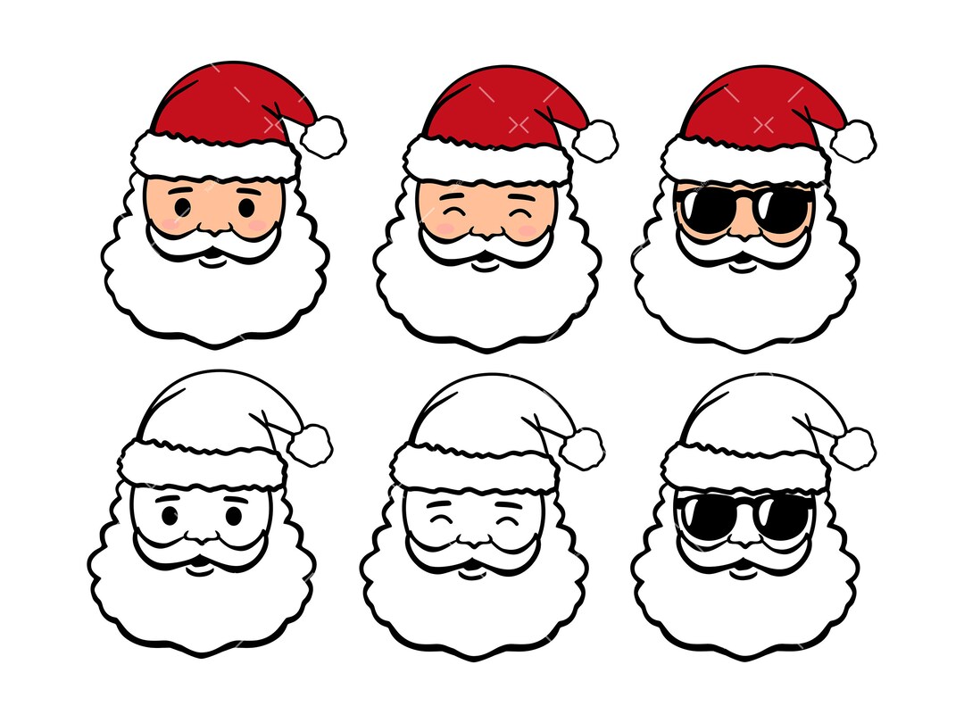Santa Face SVG, PNG, Cricut, Christmas Svg, Santa Claus SVG, Santa Cut ...
