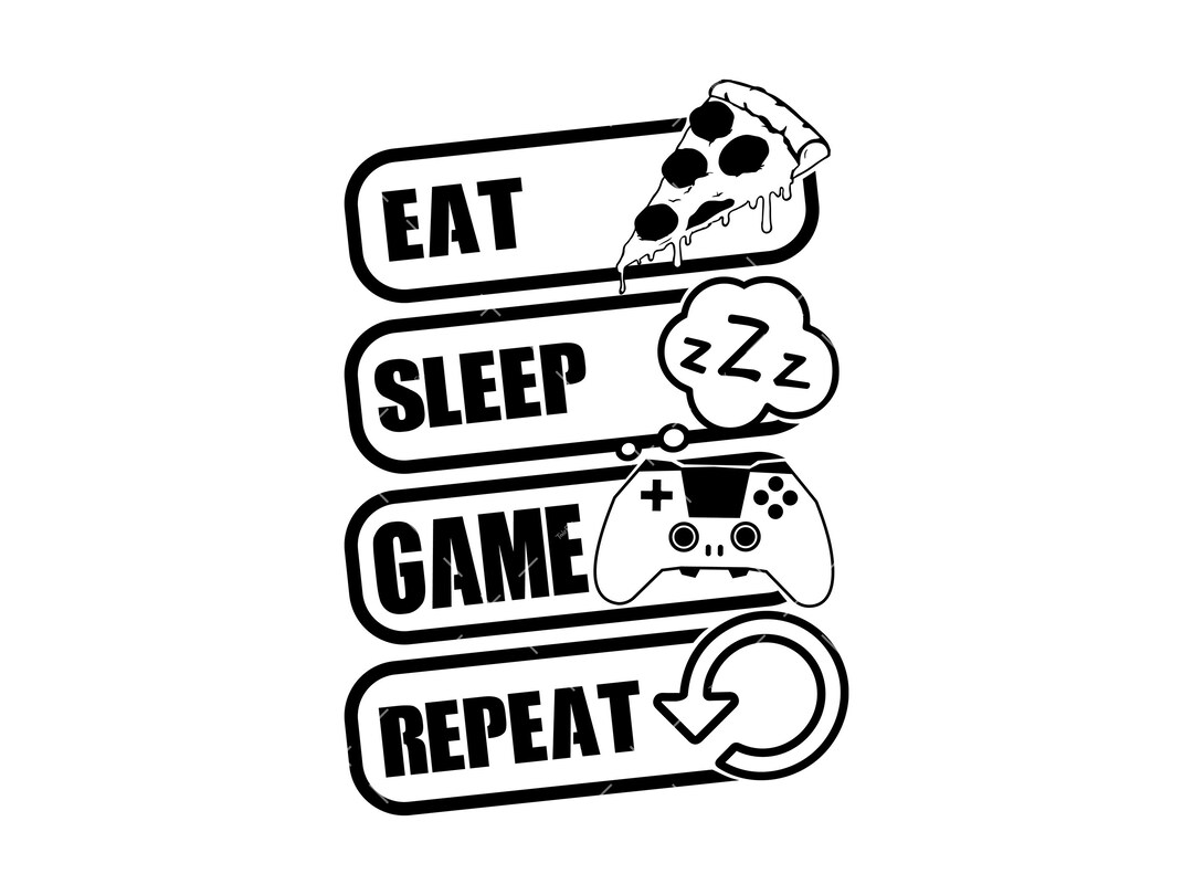 Eat Sleep Game Repeat SVG, PNG, Cricut, Gamer SVG, Gaming Svg, Gaming ...