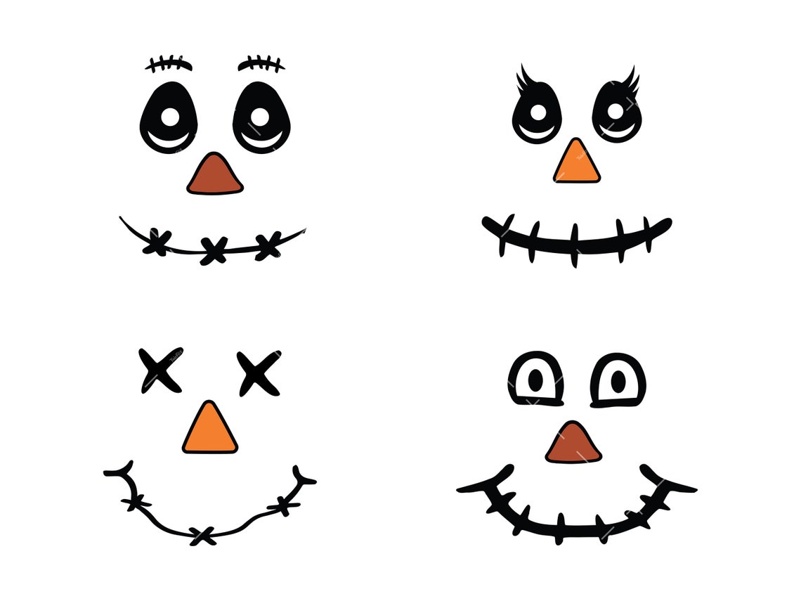 Scarecrow Face Svg, PNG, Cricut, Halloween Svg, Thanksgiving Svg ...