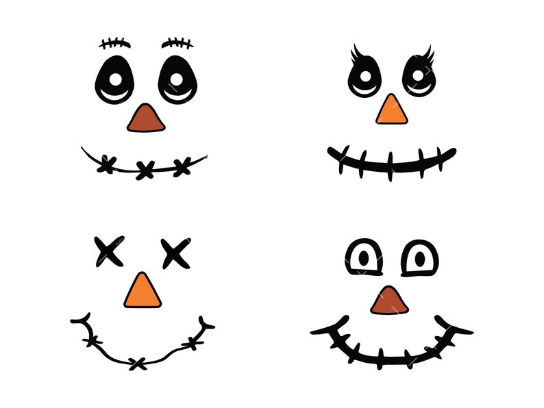 Scarecrow Face Svg, PNG, Cricut, Halloween Svg, Thanksgiving Svg ...