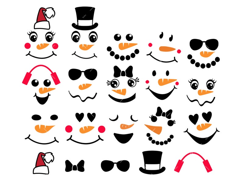 Snowman Face Svg, PNG, Cricut, Snowman Svg, Christmas Svg, Snowman Face ...