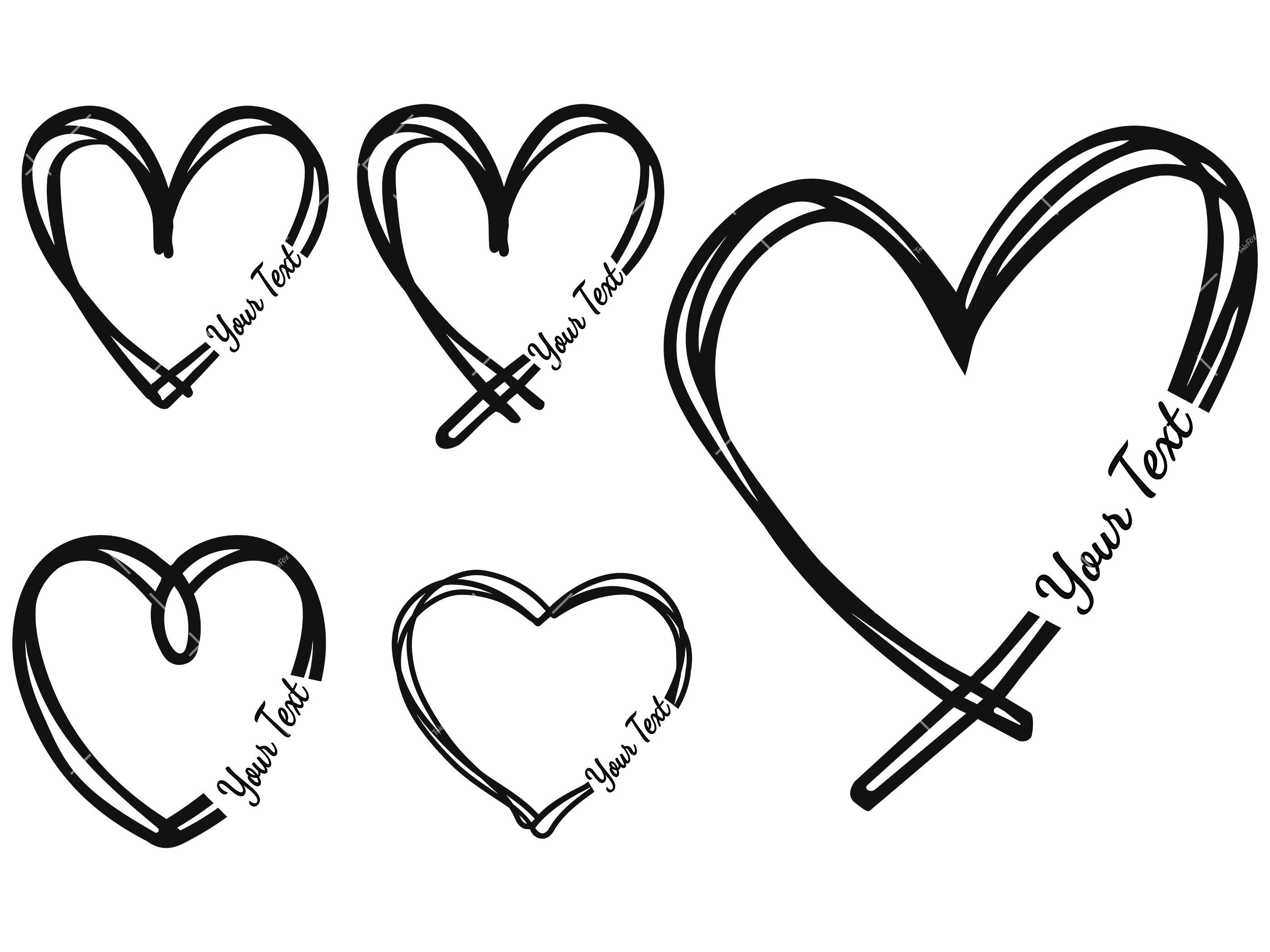 Open Heart SVG Doodle Heart PNG Valentine Heart Svg Name - Etsy