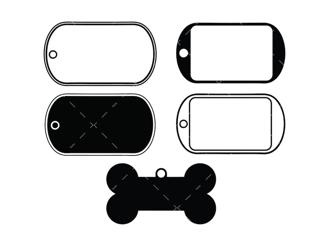 Blank Dog Tag SVG, PNG, Cricut, Og Tag Template Svg, Dog Tag Svg, Dog ...